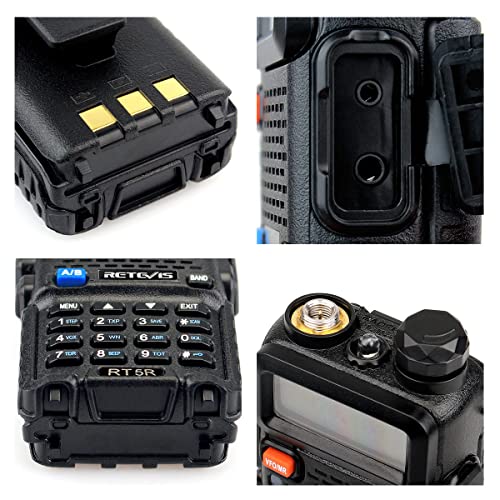 Retevis RT-5R 2 Way Radio Long Range,Business Walkie Talkies,Dual Band,High Power,Two Way Radio for Construction,Industrial with Multi Charger (6 Pack)