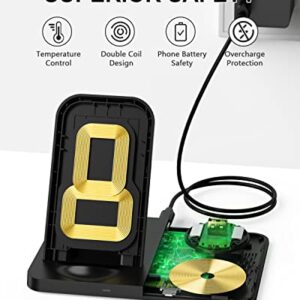 Wireless Charging Station, 3 in 1 Wireless Charger, 18W Fast Charger Stand for iPhone 13/12/11/Pro/Max/XR/XS/X, Apple Watch 7/6/SE/5/4/3/2/1, AirPods Pro/3/2, Adapter and Cable Included