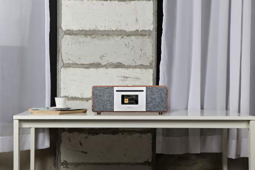 LEMEGA MSY5 CD Player,FM Digital Radio,Internet Radio,Spotify Connect,Bluetooth Speaker,Stereo Sound,USB Charging,Clock Alarms,Remote&App Control – Walnut Finish