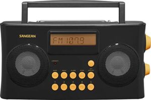 sangean pr-d17 am/fm-rds portable radio specially designed for the visually impaired with helpful guided voice prompts, black, 10 station presets (5 am, 5 fm), stereo/mono switch, alarm timer