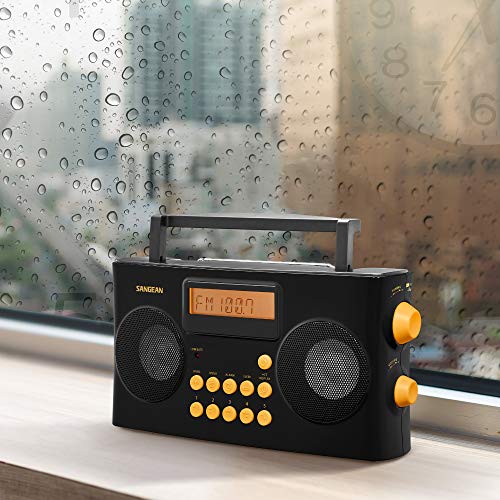 Sangean PR-D17 AM/FM-RDS Portable Radio Specially Designed for The Visually Impaired with Helpful Guided Voice Prompts, Black, 10 Station Presets (5 AM, 5 FM), Stereo/Mono Switch, Alarm Timer