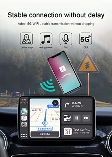 Wireless CarPlay Adapter,CarPlay Dongle for OEM Wired CarPlay Cars, Convert Wired to Wireless CarPlay, Support Online Update Plug & Play Easy Use Fit for Cars from 2015 & iPhone