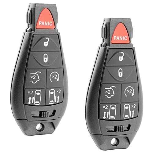 KeylessOption Keyless Entry Remote Control Car Key Fob Starter Alarm for Caravan Town Country (Pack of 2)