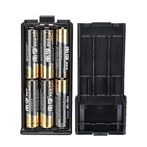 6xAA Battery Case Shell for Portable Baofeng UV-5R UV-5RA BF-F8HP UV-5R+,UV-5R+ Plus BF-F9 UV-5RTP Series Rechargeable Extended Baofeng Accessories Battery Two Way Transceiver Walkie Talkie