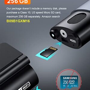 Dash Cam 4K WiFi 2160P Dash Camera for Cars, Car Camera Dash Cam Front Recorder, Dashcam for Cars with App, 24 Hours Parking Mode, G-Sensor, Night Vision, Loop Recording, Support 256GB Max