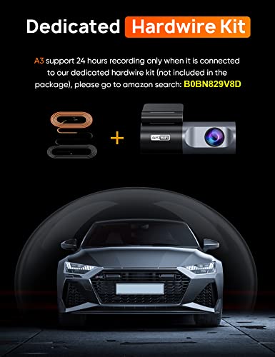 Dash Cam 4K WiFi 2160P Dash Camera for Cars, Car Camera Dash Cam Front Recorder, Dashcam for Cars with App, 24 Hours Parking Mode, G-Sensor, Night Vision, Loop Recording, Support 256GB Max