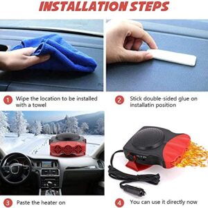 Car Heater 12V Fast Heating Defrost Defogger, That Plug into Cigarette Lighter Portable Automobile Heater Electronic Vehicle Heater Handheld Windscreen Fan 2 in 1 for All Cars