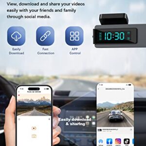 Dual Dash Cam 2K+1080P Front and Rear, Built-in WiFi, 4K Single Front Dash Camera for Cars, Car Camera, Dashcams for Cars with Night Vision, 24 Hours Parking Monitor, Loop Recording, Support 256GB Max