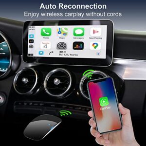 Wireless CarPlay Adapter for Factory Wired CarPlay, Wireless Dongle for Apple CarPlay Cars from 2017 and iPhone iOS 12+, Plug & Play, Online Update