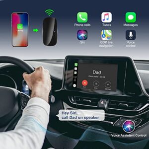 Wireless CarPlay Adapter for Factory Wired CarPlay, Wireless Dongle for Apple CarPlay Cars from 2017 and iPhone iOS 12+, Plug & Play, Online Update