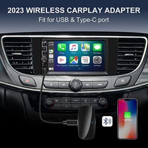 Wireless CarPlay Adapter for Factory Wired CarPlay, Wireless Dongle for Apple CarPlay Cars from 2017 and iPhone iOS 12+, Plug & Play, Online Update