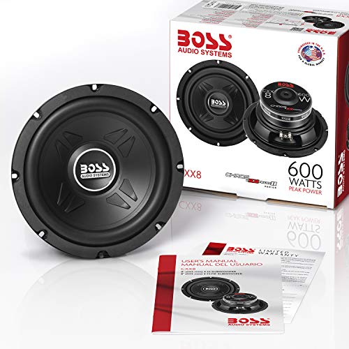 BOSS Audio Systems CXX8 8 Inch Car Subwoofer - 600 Watts Maximum Power, Single 4 Ohm Voice Coil, Easy Mounting, Sold Individually