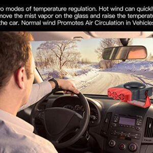 Car Heater, Portable 12V 150W Car Fan 2 in 1 Fast Heating & Cooling with Air Purification Function Plug-in Cigarette Lighter Car Defroster(Red)