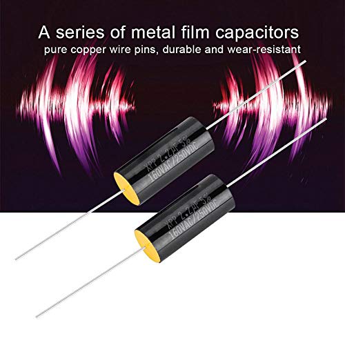 Zerone 2PCS Capacitor Frequency Divider Capacitance Audio Speaker Capacitor with Pure Copper Wire Pins(2.2uF)