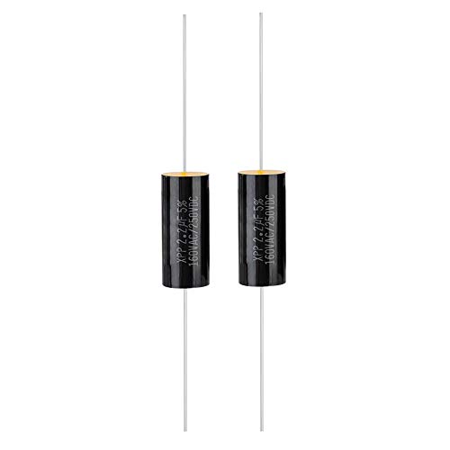 Zerone 2PCS Capacitor Frequency Divider Capacitance Audio Speaker Capacitor with Pure Copper Wire Pins(2.2uF)