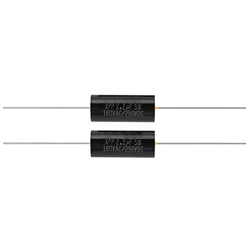 Zerone 2PCS Capacitor Frequency Divider Capacitance Audio Speaker Capacitor with Pure Copper Wire Pins(2.2uF)