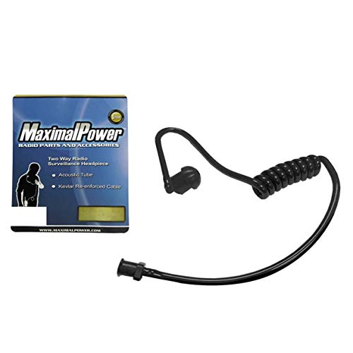 MaximalPower Twist On Replacement Black Coiled Acoustic Tube for Two-Way Radio Surveillance and Listen Only Earpiece (1 Pack)