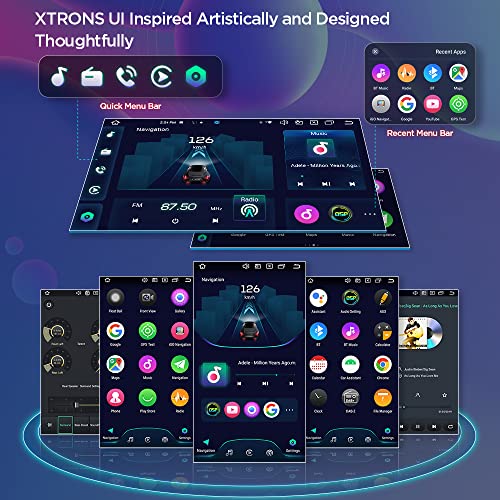 XTRONS Universal Double Din Car Stereo, Android 12 Octa Core 8GB+128GB Car Radio, 10.1 Inch Rotatable QLED IPS Touch Screen GPS Navigation for Car Bluetooth Head Unit DSP Car Play Android Auto 4G LTE