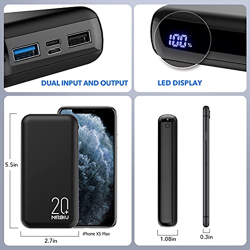 MRBIU LCD Display Power Bank, 5v 2a Heated Vest Battert Pack,High-Capacity 26800mAh Dual Outputs Phone Charger,Portable Charger Compatible with iPhone, Android,Heated Jacket etc