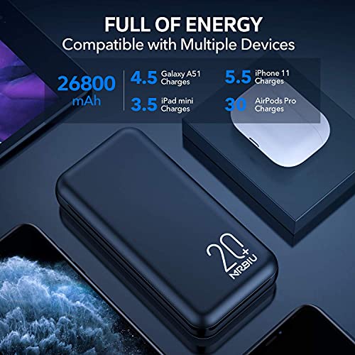 MRBIU LCD Display Power Bank, 5v 2a Heated Vest Battert Pack,High-Capacity 26800mAh Dual Outputs Phone Charger,Portable Charger Compatible with iPhone, Android,Heated Jacket etc