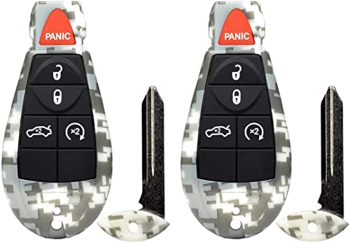 2x Remote Start & Truck x Camouflage New Keyless Entry 5 Buttons Remote Start Car Key Fob M3N5WY783X, IYZ-C01C For Compatible with 300 Challenger Charger Durango Grand Cherokee