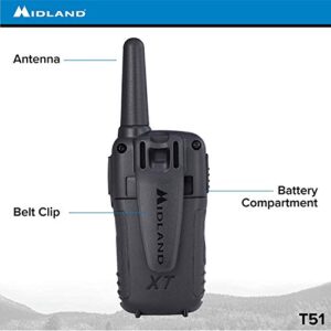 Midland T51VP3 22 Channel FRS Walkie Talkie - Up to 28 Mile Range Two-Way Radio - Orange/Black (Pack of 6)