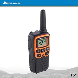 Midland T51VP3 22 Channel FRS Walkie Talkie - Up to 28 Mile Range Two-Way Radio - Orange/Black (Pack of 6)