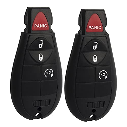 2X Replacement Uncut 3 Button Automotive Keyless Entry Remote Key Control Transmitter for Dodge Ram1500 2500 3500 IYZ-C01C M3N5WY783X 433 Mhz ID46 Chip