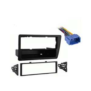 compatible with honda civic 2001 2002 2003 2004 2005 single din stereo harness radio dash kit excluding si se