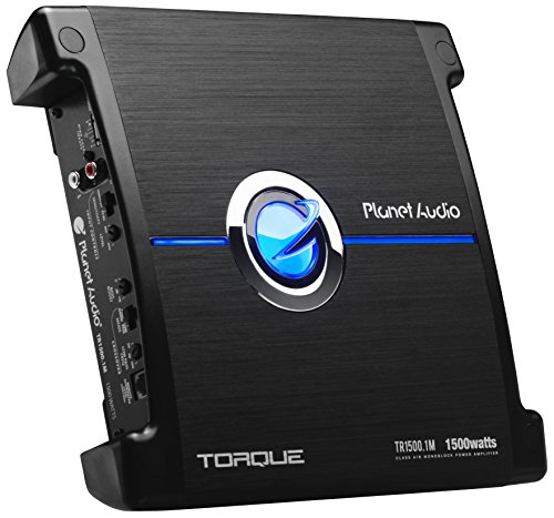 Planet Audio TR1500.1M Monoblock Car Amplifier - 1500 Watts, 2/4 Ohm Stable, Class A/B, Mosfet Power Supply, Great for Subwoofers