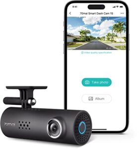 70mai smart dash cam 1s, 1080p full hd, smart dash camera for cars, sony imx307, built-in g-sensor, wdr, powerful night vision