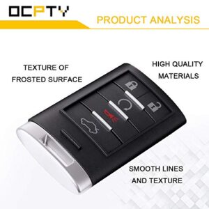 OCPTY 1 X Flip Key Entry Remote Control Key Fob (case) Transmitter Replacement for 2005-2014 for Cadillac for CTS for STS 5 Buttons