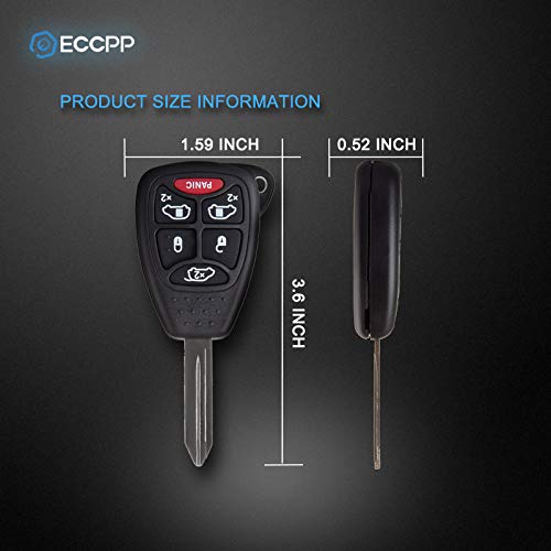 ECCPP Keyless Entry Remote Key Fob 2PCS Uncut 315MHz Replacement fit for 2004 2005 2006 2007 for Chrysler Town & Country for Dodge for Grand for Caravan for Dodge for Caravan M3N5WY72XX