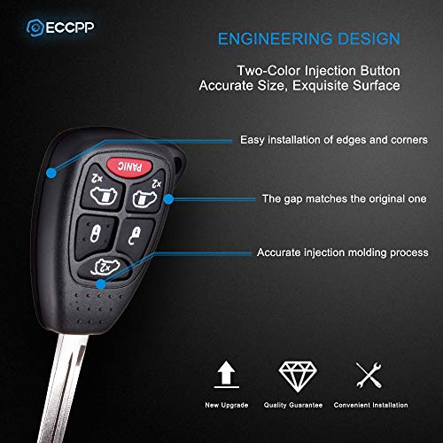 ECCPP Keyless Entry Remote Key Fob 2PCS Uncut 315MHz Replacement fit for 2004 2005 2006 2007 for Chrysler Town & Country for Dodge for Grand for Caravan for Dodge for Caravan M3N5WY72XX