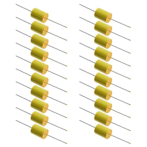 Axial Metallised Polypropylene Film Capacitor 0.47uF 470nF ±5% 630V Rated with Long Lead for Radio Amplifier Pack of 20