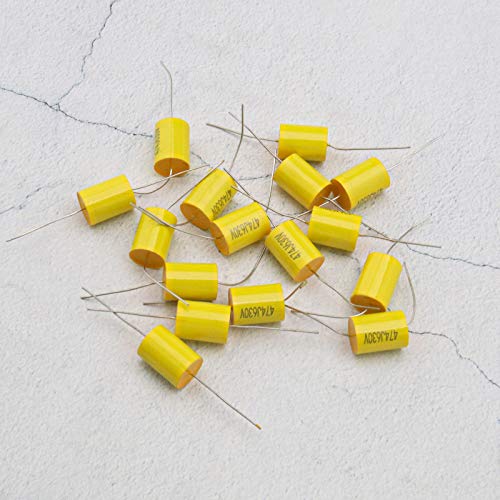 Axial Metallised Polypropylene Film Capacitor 0.47uF 470nF ±5% 630V Rated with Long Lead for Radio Amplifier Pack of 20