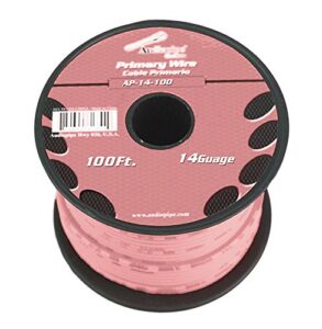 audiopipe 14 gauge 100ft primary wire pink