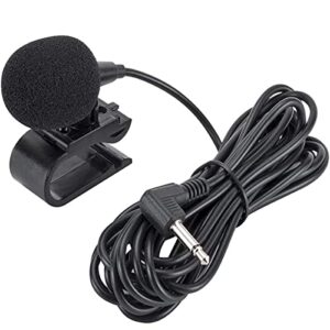 MICMXMO 3.5mm Car Microphone, Mic for Car Vehicle Head Unit GPS DVD Bluetooth Enabled Stereo Audio Radio Assembly Mic with 3m Cable, Plug and Play