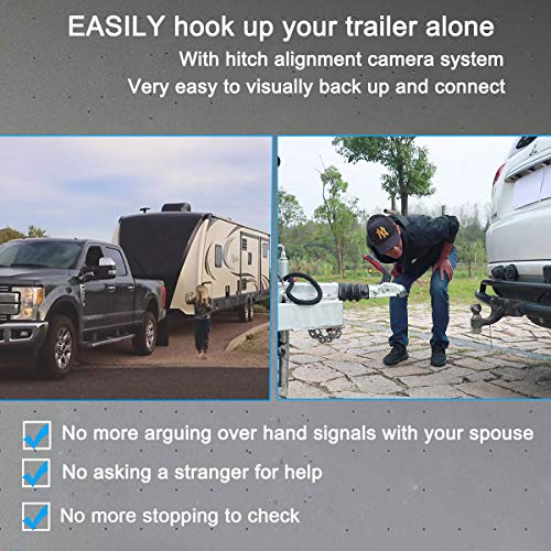 Magnetic Wireless Backup Camera Hitch with 7" IPS Monitor - HD 720P Camera Built-in Rechargeable Long Life Battery Powered Backup Rear View Portable for Hooking Horse Trailer/Rv/5th Wheels/Boats