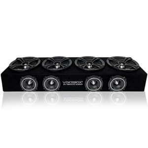 menace audio car audio midrange enclosure 4 x 6.5 2000watts voicebox (ma-vb6525-4s) silver