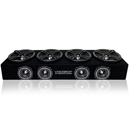 MENACE AUDIO Car Audio Midrange Enclosure 4 x 6.5 2000Watts VOICEBOX (MA-VB6525-4S) Silver