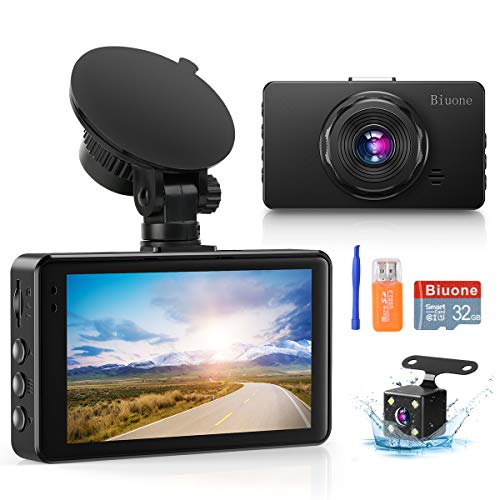 Dash Camera for Cars, Super Night Vision Dash Cam Front and Rear with 32G SD Card, 1080P FHD DVR Car Dashboard Camera with G-Sensor, WDR, Parking Monitor, Loop Recording, Motion Detection 【2023】