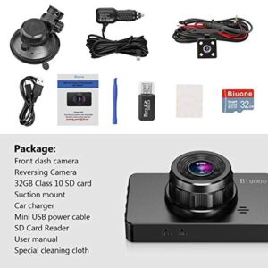 Dash Camera for Cars, Super Night Vision Dash Cam Front and Rear with 32G SD Card, 1080P FHD DVR Car Dashboard Camera with G-Sensor, WDR, Parking Monitor, Loop Recording, Motion Detection 【2023】