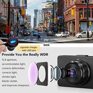 Dash Camera for Cars, Super Night Vision Dash Cam Front and Rear with 32G SD Card, 1080P FHD DVR Car Dashboard Camera with G-Sensor, WDR, Parking Monitor, Loop Recording, Motion Detection 【2023】