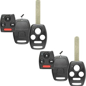 Discount Keyless Replacement Uncut Key Shell and Gut Case and Pad Compatible with Honda Civic Accord Pilot KR55WK49308, MLBHLIK-1T, N5F-S0084A (2 Pack)