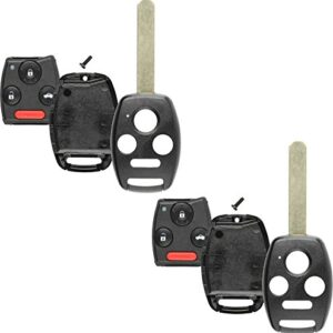 Discount Keyless Replacement Uncut Key Shell and Gut Case and Pad Compatible with Honda Civic Accord Pilot KR55WK49308, MLBHLIK-1T, N5F-S0084A (2 Pack)