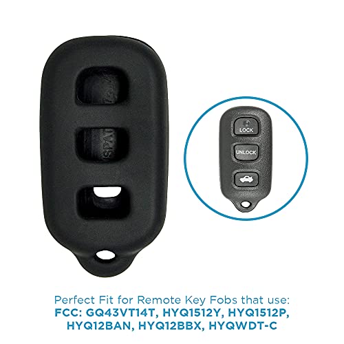 Keyless2Go Replacement for New Silicone Cover Protective Case for Select Toyota 4 Button Remotes - Black