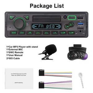 LXKLSZ Car Stereo with Bluetooth Single Din with APP Control MP3 Player Support Hands-Free Calls/USB/FM/AM/TF/AUX-in/EQ Set, Car Radio Receivers with Phone Holder External MIC SWC Remote