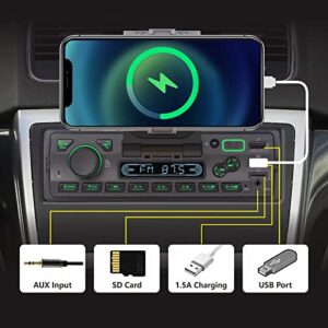 LXKLSZ Car Stereo with Bluetooth Single Din with APP Control MP3 Player Support Hands-Free Calls/USB/FM/AM/TF/AUX-in/EQ Set, Car Radio Receivers with Phone Holder External MIC SWC Remote