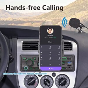 LXKLSZ Car Stereo with Bluetooth Single Din with APP Control MP3 Player Support Hands-Free Calls/USB/FM/AM/TF/AUX-in/EQ Set, Car Radio Receivers with Phone Holder External MIC SWC Remote